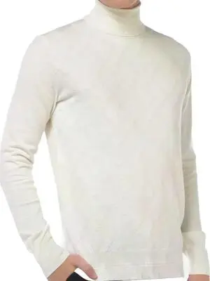 HOSIO Turtleneck Cable-knit Sweater - White
