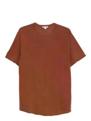 JAMES PERSE Round-neck Cotton T-shirt - Brown