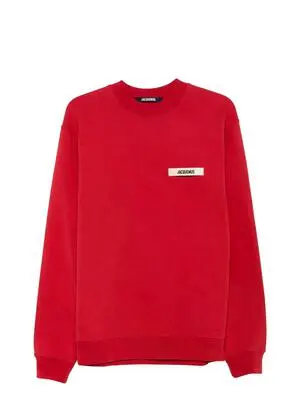 Jacquemus The Gros Grain Crew-neck Sweatshirt - Red