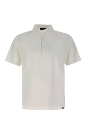 DIKTAT Short-sleeve Button Polo Shirt - White
