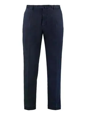THE (ALPHABET) Pleated Cotton Trousers - Blue