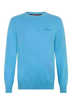 MC2 SAINT BARTH Embroidered Logo Crew-neck Jumper - Blue