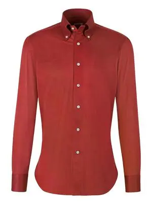 FRAY Button-down Piqué Shirt - Red