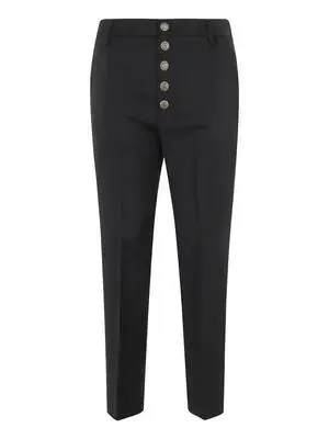 DONDUP Button-fastening Tailored Trousers - Black