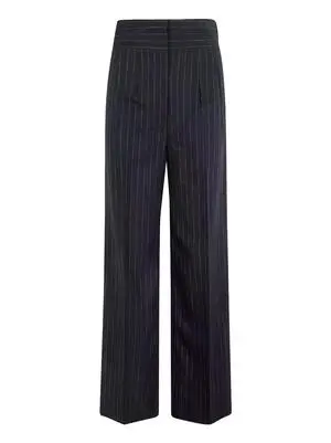 Erika Cavallini Pinstripe Pleated Trousers - Blue