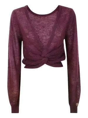 TWINSET Twist-front Knitted Sweater - Red