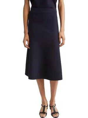 Max Mara Giusy Knit Flared Skirt - Navy