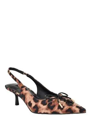 Nine West Anora Slingback Pointed Toe Pumps - Dark Natural