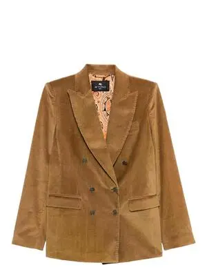 Etro Corduroy Double-breasted Blazer - Brown