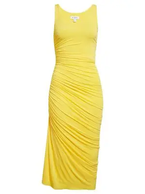Alaïa Gathered Jersey Dress - Jaune Vif