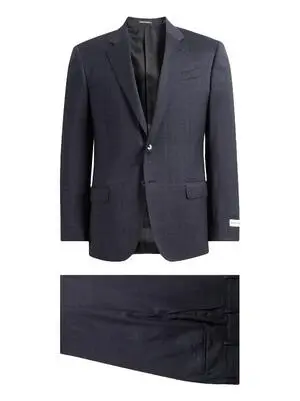 Emporio Armani Grey Plaid Wool Suit - Charcoal