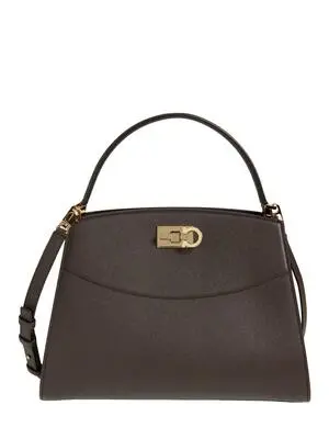 FERRAGAMO Small Studio Box Top Handle Bag - Testa Di Moro