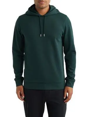 REISS Fabien Double-knit Hoodie - Dark Sage Green