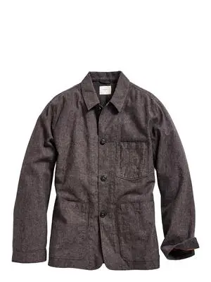 Billy Reid Linen And Cotton Chambray Chore Jacket - Charcoal
