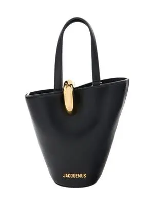 Jacquemus Le Petit Bambola Leather Bucket Bag - Black