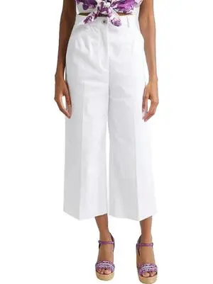 Dolce & Gabbana Stretch Cotton Pleated Pants - W0800 Bianco Ottico