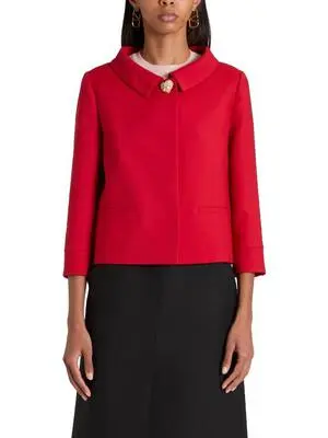 Valentino Garavani Crepe Couture Jacket - Dark Red