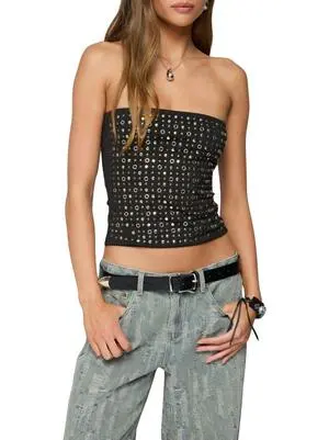 EDIKTED Studded Tube Top - Black