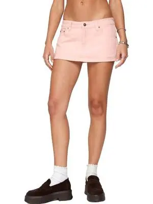 EDIKTED Sukie Denim Miniskirt - Light-pink