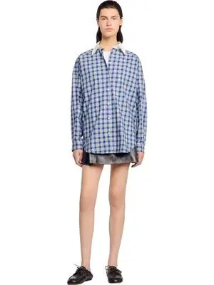 Sandro Rhinestone Checkered Shirt - Blue