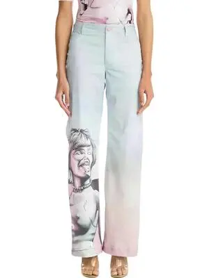 MAISIE WILEN Printed Ombré Trousers - Blue