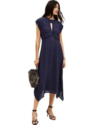 Ba&sh Inaia Asymmetrical Midi Dress - Blue