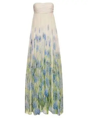 Oscar De La Renta Degradé Allium Chiffon Gown - Natural