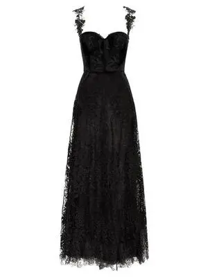 OSCAR DE LA RENTA Foxglove Guipure Cocktail Dress
