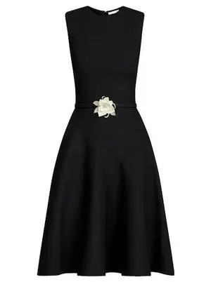 Oscar De La Renta Belted Sleeveless Dress - Floral