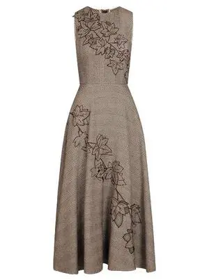 Oscar De La Renta Ivy Threadwork Cutout Dress - Natural