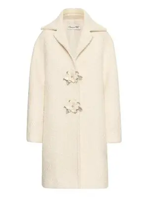 Oscar De La Renta Button Bouclé Tweed Coat - Floral