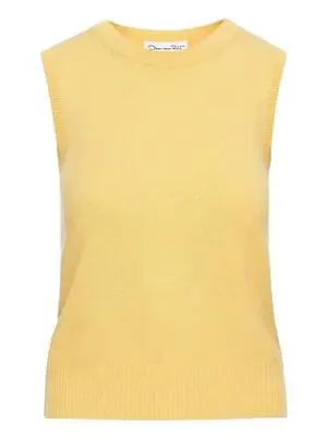 Oscar De La Renta Virgin Wool Tank - Natural