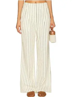 SIMONMILLER Bloo Linen Pant - Cream Pinstripe