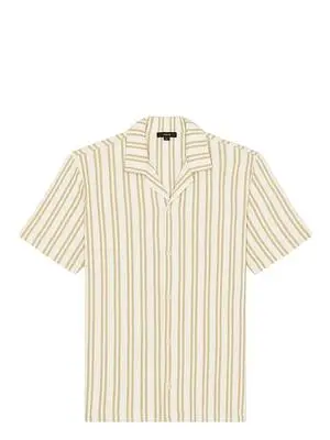 Vince Jacquard Stripe Shirt In Cream - Terrapin