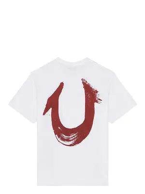 True Religion Logo Tee In White - Optic White