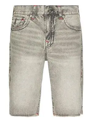 True Religion Ricky Flap Fray Hem Short - Rebel Trail Grey