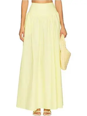 Susana Monaco Drop Waist Cotton Skirt - Baby Yellow