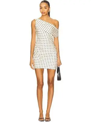 Lioness Sweetheart Mini Dress - Cream Polka