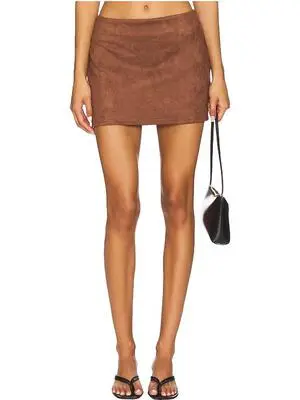 Superdown Patsie Faux Suede Mini Skirt - Brown