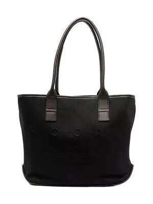 Hogan Leather-trimmed Shopping Tote Bag - Black