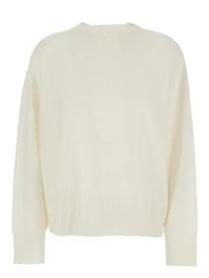 LOULOU DE SAISON Crewneck Cashmere Sweater With Ribbed Trims