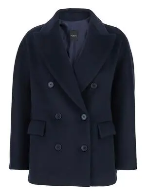 PLAIN Double-breasted Jacket With Peak Lapels - Blue