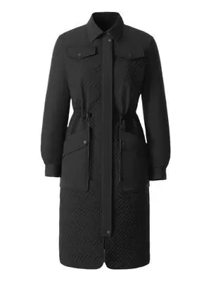 Mackage Naolin Long Down Coat With Chevron Quilt - Black