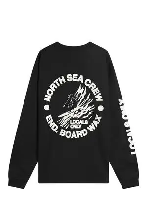END. Coastal Board Wax Long Sleeve T-shirt - Black