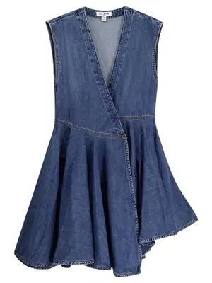 Alaïa Wrap Denim Dress - Blue