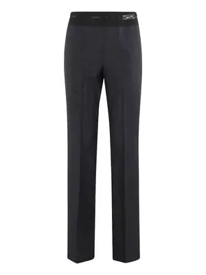 Erika Cavallini Textured-weave Tailored Trousers - Blue