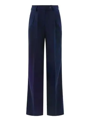 F.IT Pleated-front Tailored Trousers - Blue