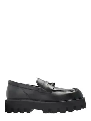 Alexander McQueen Leather Platform Loafers - Black
