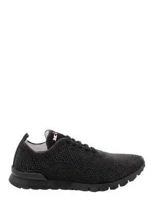 Kiton Knitted Lace-up Sneakers - Black