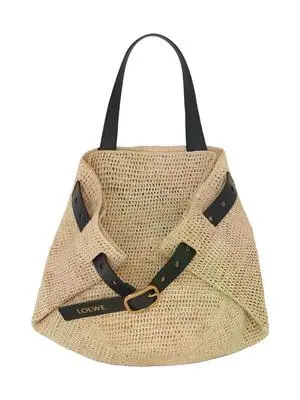 Loewe Medium Raffia Shoulder Bag - Neutrals